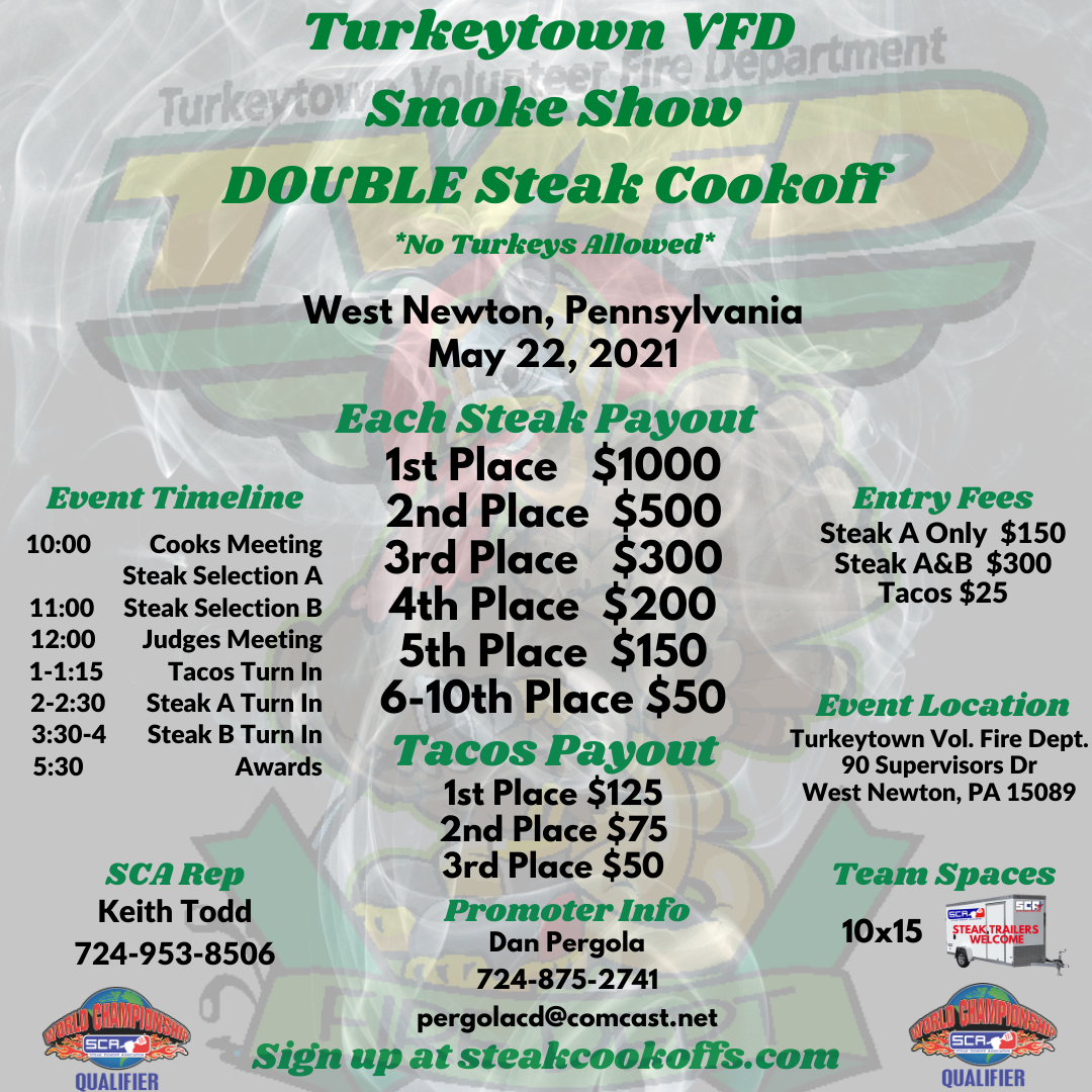 Turkeytown VFD Smoke Show Steak Cookoff - DOUBLEMid Atlantic Barbecue ...