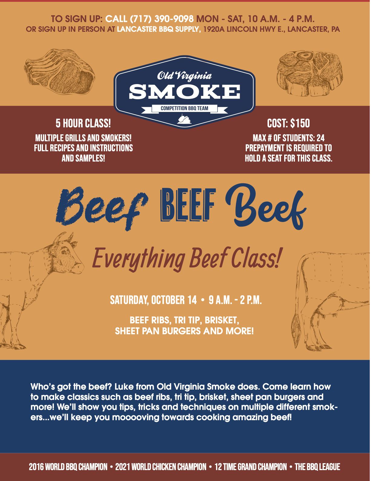 Everything Beef Class with Old Virginia SmokeMid Atlantic Barbecue ...